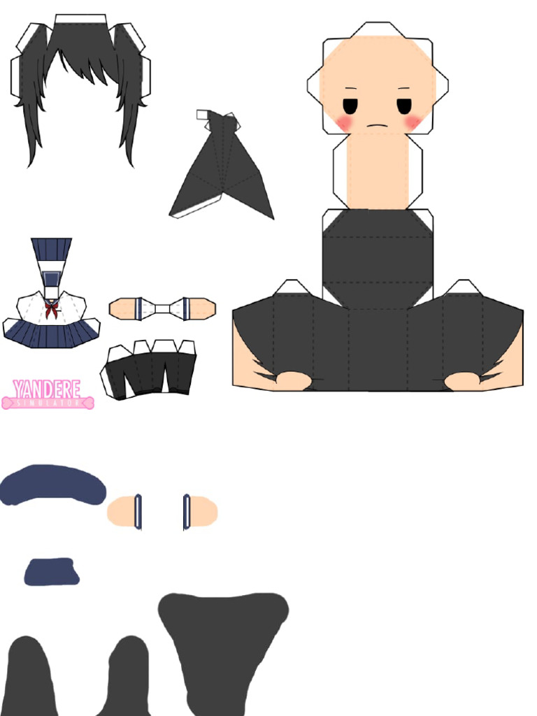 Yandere Chan Papercraft Template Paper Craft | PDF