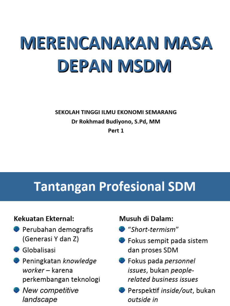 Perencanaan MSDM | PDF | Bisnis