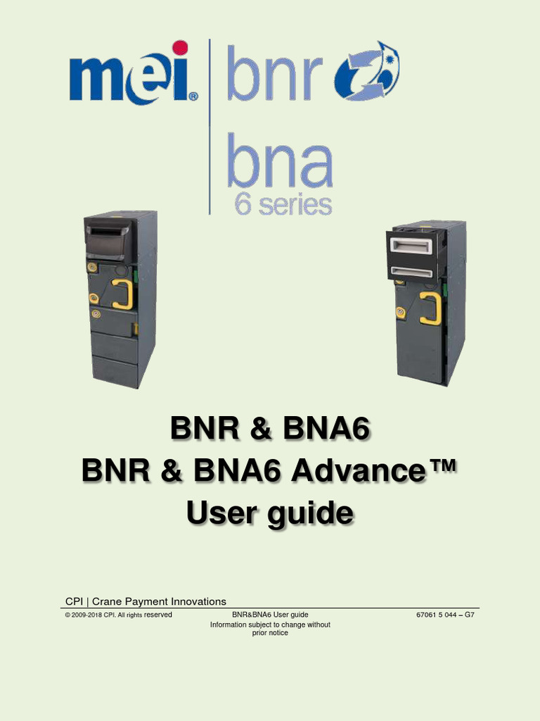 Ресайклер банкнот BNR Advance USER GUIDE | PDF | Computing