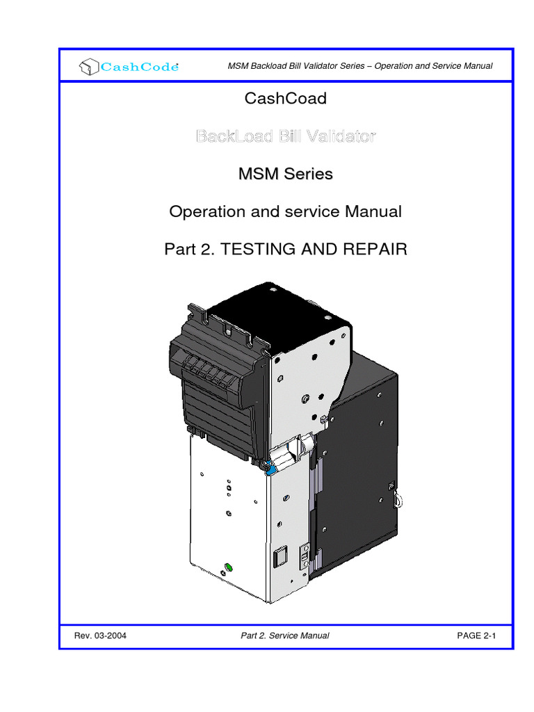 CashCode MSM 3017-Manual - P2-21-12-2004 | PDF | Screw | Components