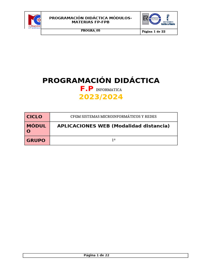 Programacion Aplicaciones Web SMIR Distancia 2023-2024 | PDF | Software ...
