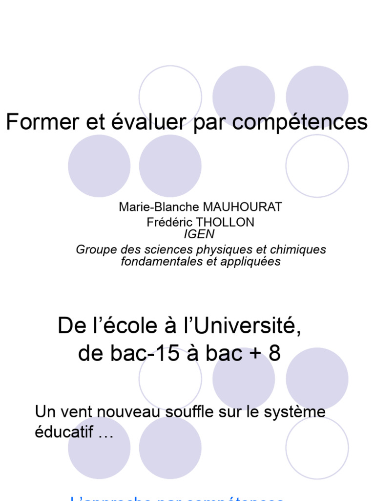 Former et évaluer par compétences éducatives | PDF