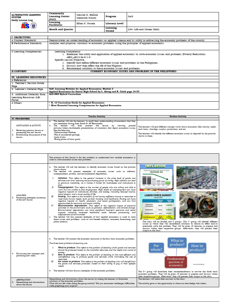 Morms Nocete Efren DLL | PDF | Learning | Poverty