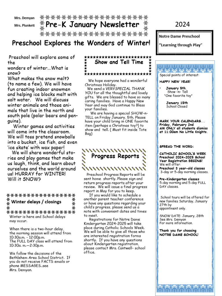 January Pre-Knewsletter 2024 | PDF