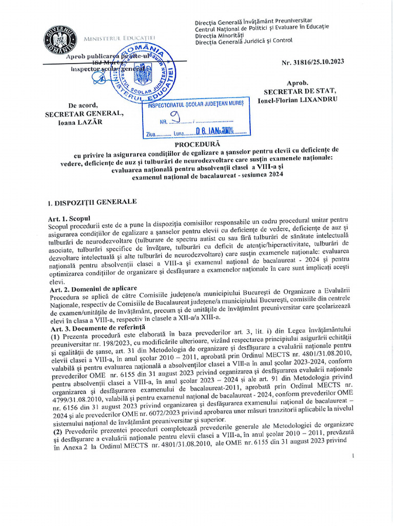 Procedura Egalizare Sanse Ces 2023 2024 | PDF