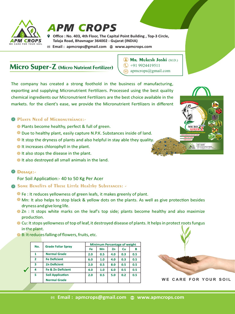 Micronutrient Fertilizers for Healthy Soil | PDF | Home & Garden ...
