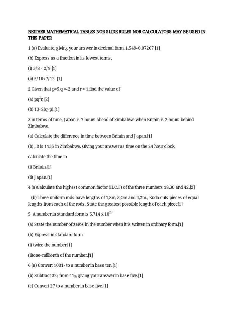 O Level Mathematics Test 15122023 | PDF