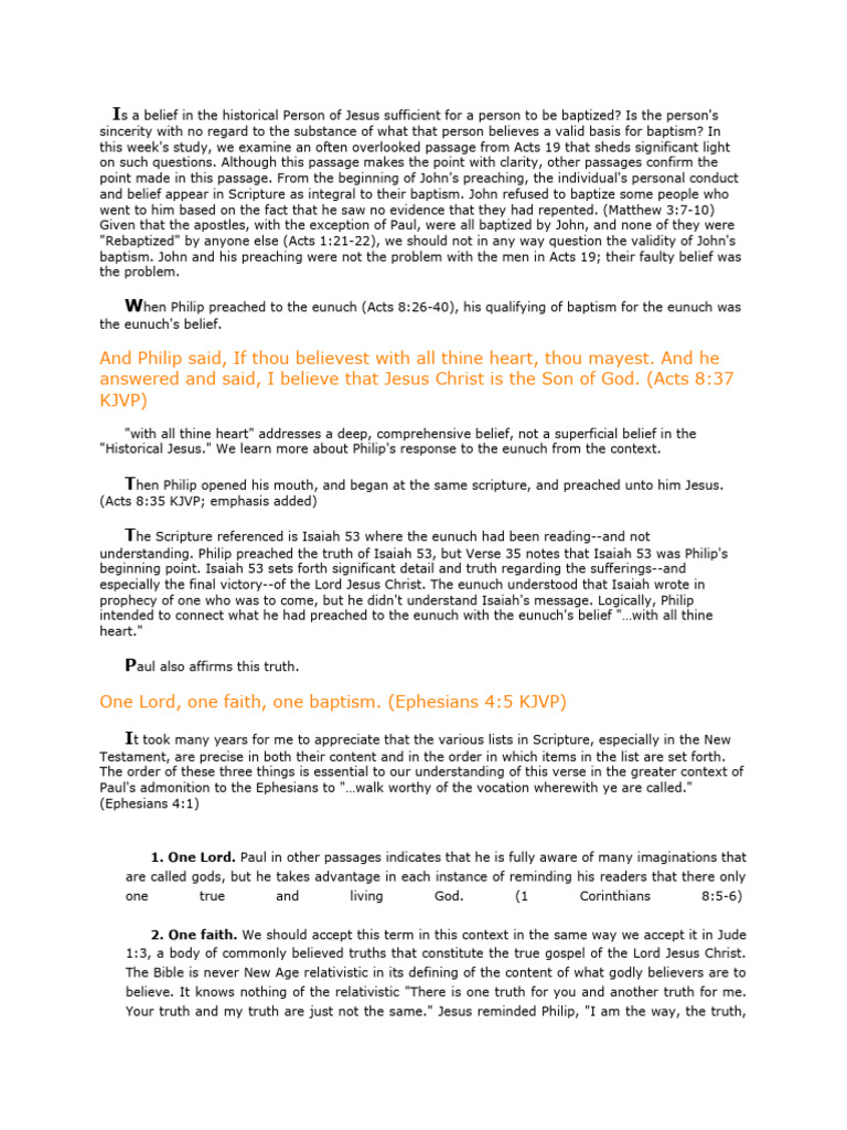 Bible Baptism | PDF | Baptism | John The Baptist