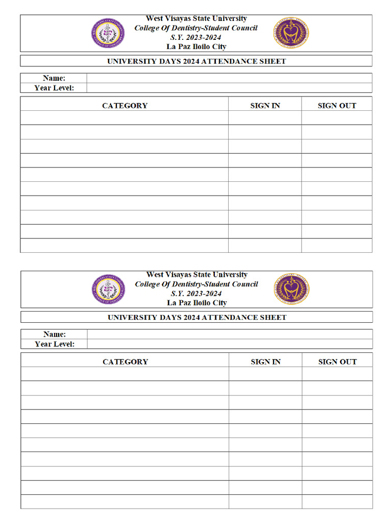 Cod Udays Attendance Sheet | PDF