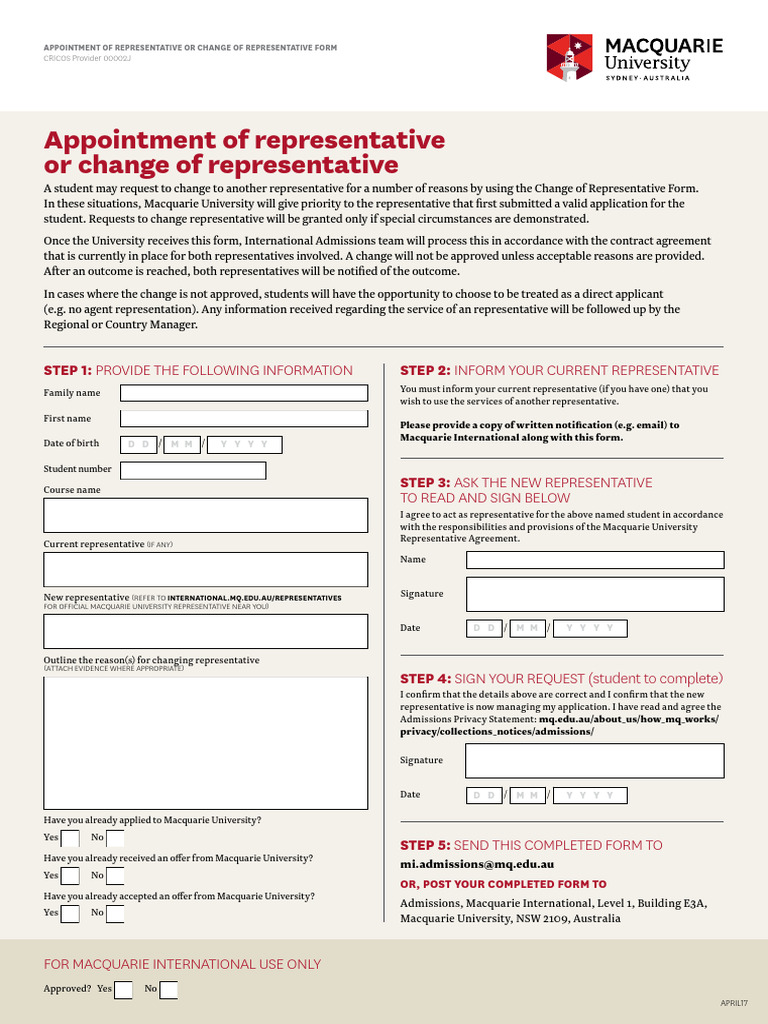 Representative Appointment or Change Form PDF | PDF | Justice | Crime ...