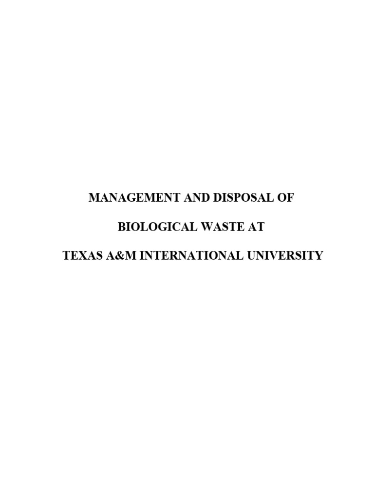 TAMIU Biological Waste Disposal Program | PDF | Waste | Waste Management