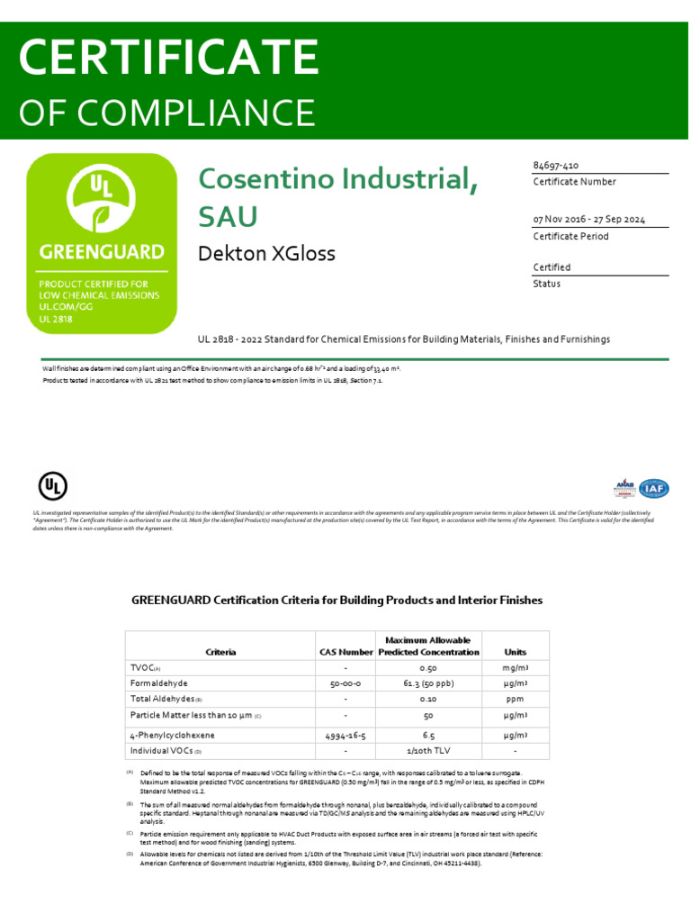 GREENGUARD Certification | PDF