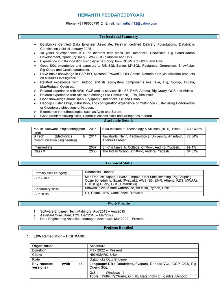 Hemanth Hadoop | PDF