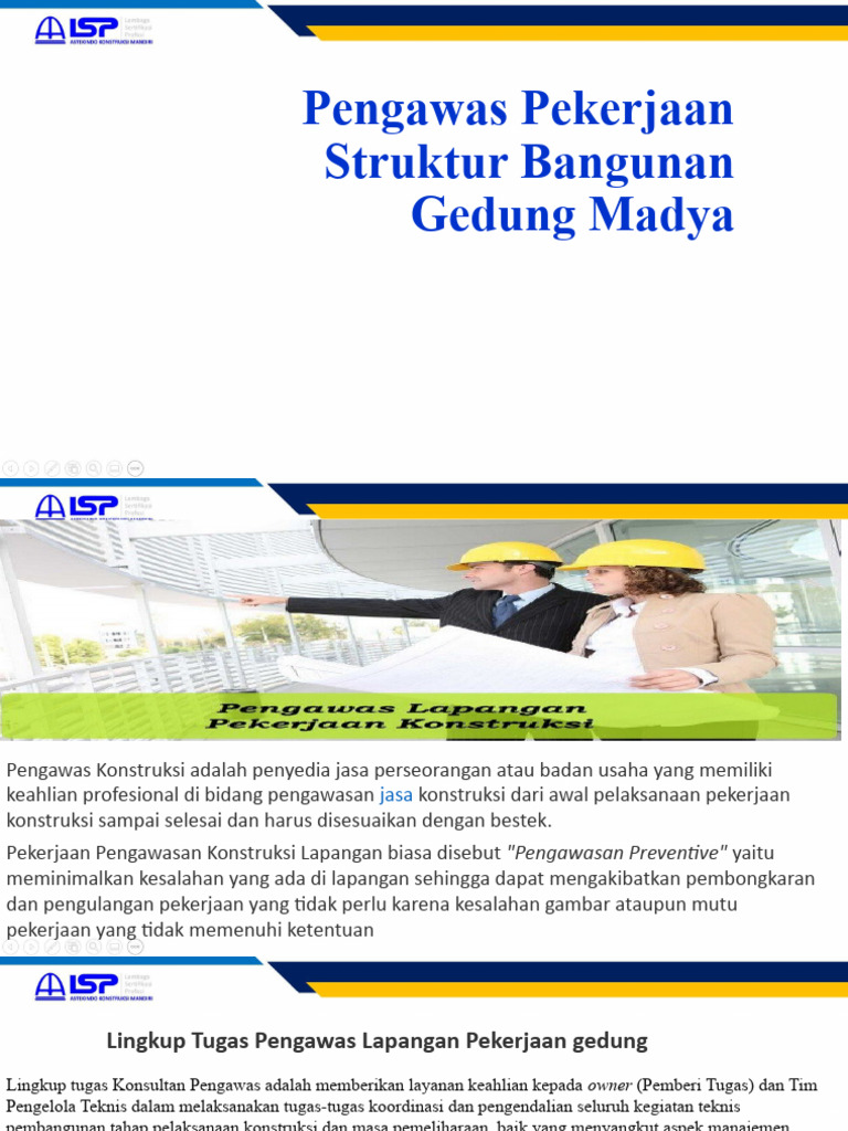 Pengawas Pekerjaan Struktur Bangunan Gedung Madya 5 | PDF