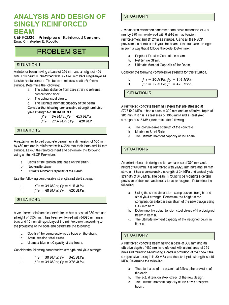 Analysis and Design of Singly Reinforced Beam | PDF | Strength Of Materials | Reinforced Concrete