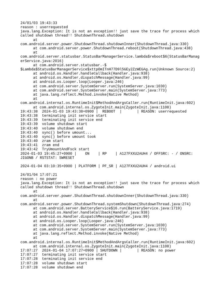 Power Off Reset Reason Backup Pdf Java Programming Language