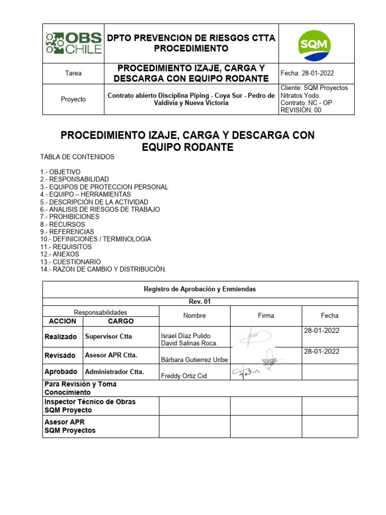 2 Modi - PTS MANIOBRA DE IZAJE FORMATO SQM (00000002) | PDF