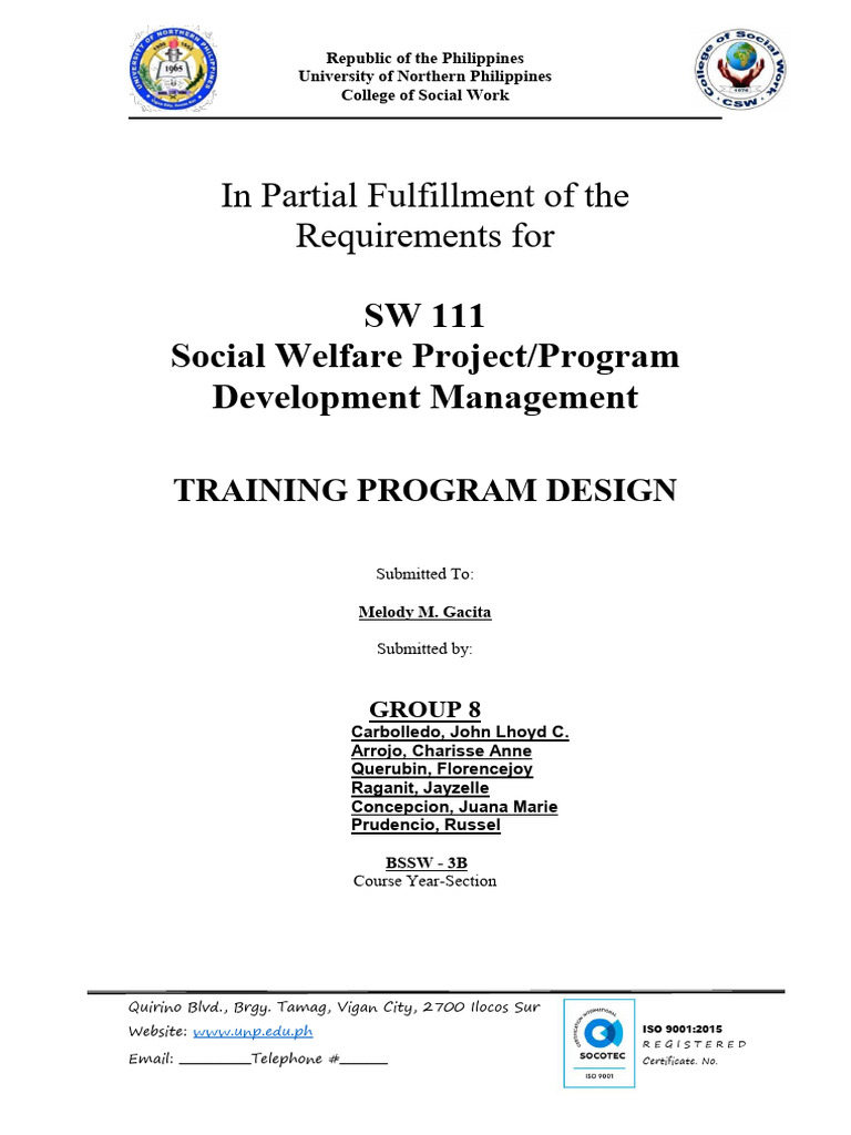 Training Program Design | PDF | Sexually Transmitted Infection | Hiv/Aids
