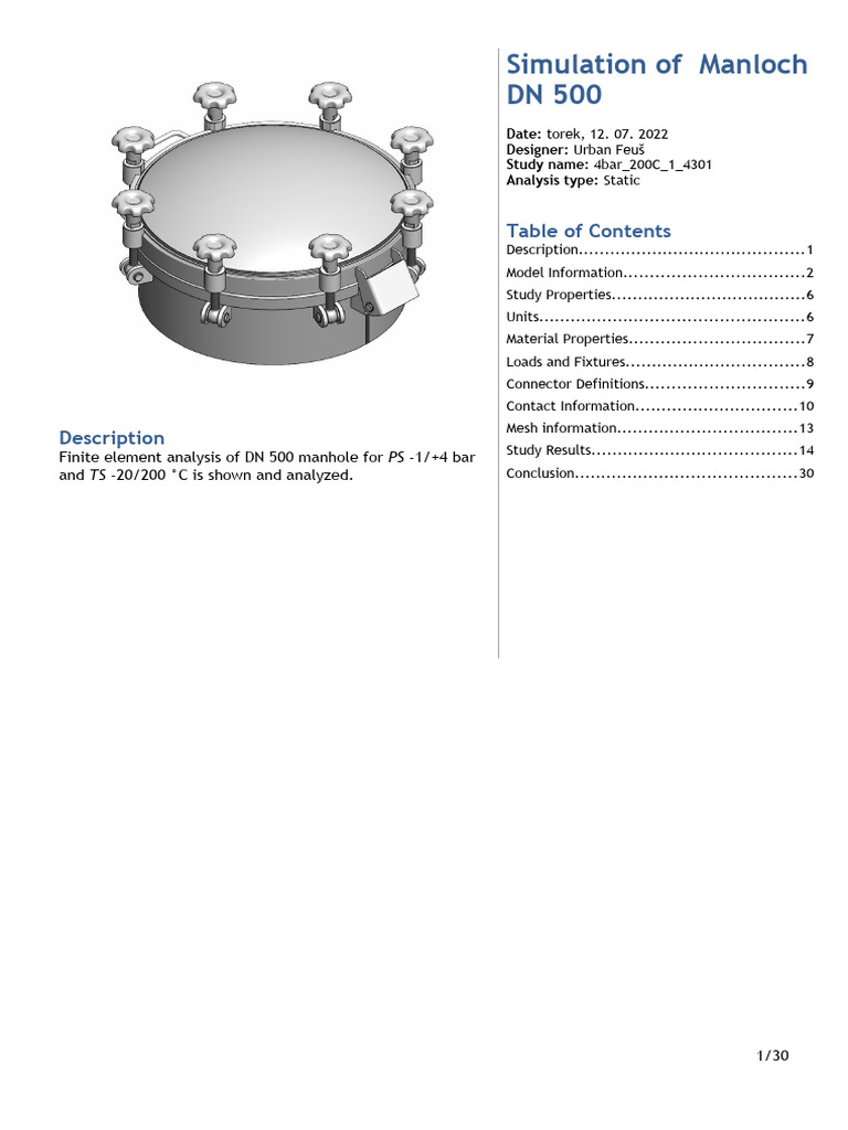 Manloch DN 500 Shell-4bar 200C - 1.4301 | PDF | Density | Strength Of ...
