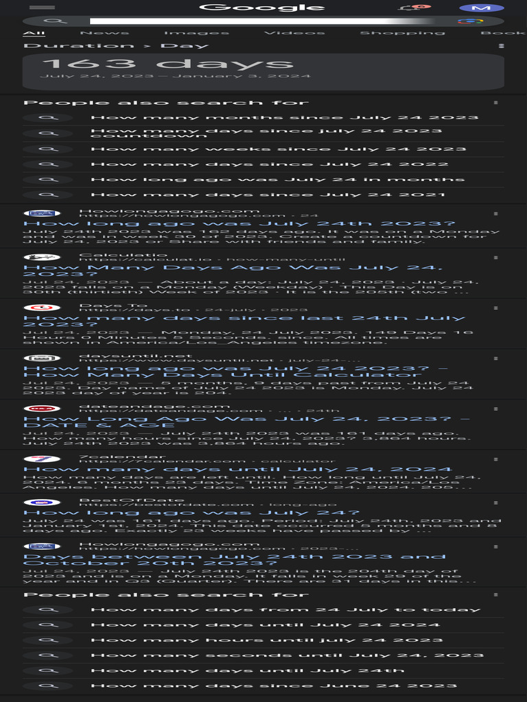 How Many Days Since July 24 2023 - Google Search | PDF
