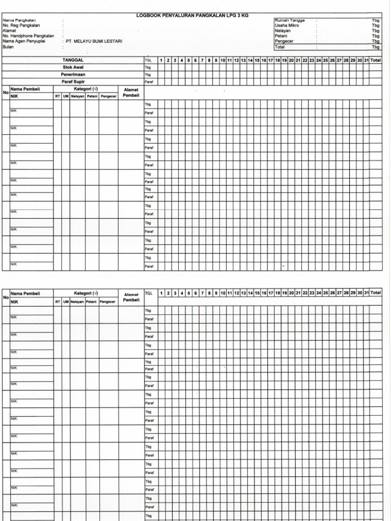 Format Logbook 2024 Benar | PDF