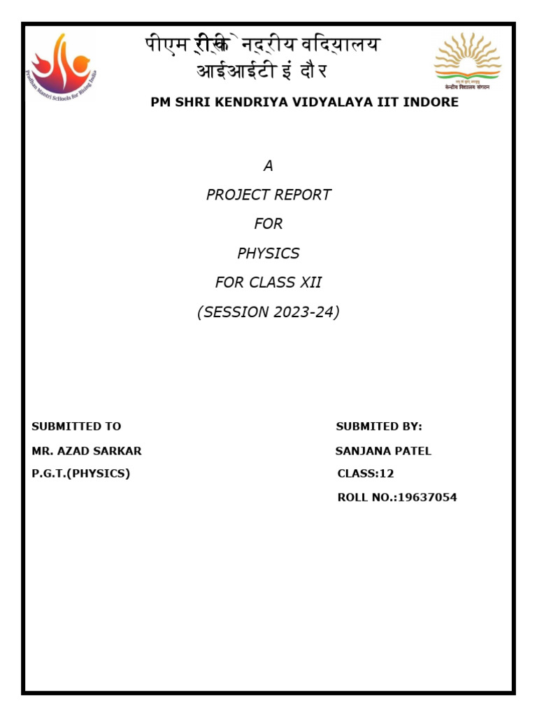 Sanjana Physics Front Page | PDF