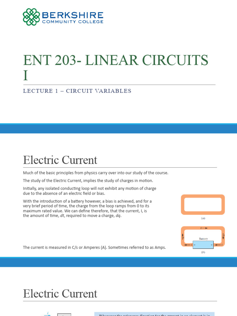 Lecture 01 - Circuit Variables - Moodle | PDF