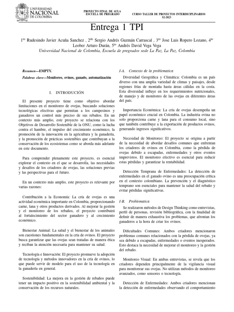 Proyecto TPI | PDF | Oveja | Comportamiento