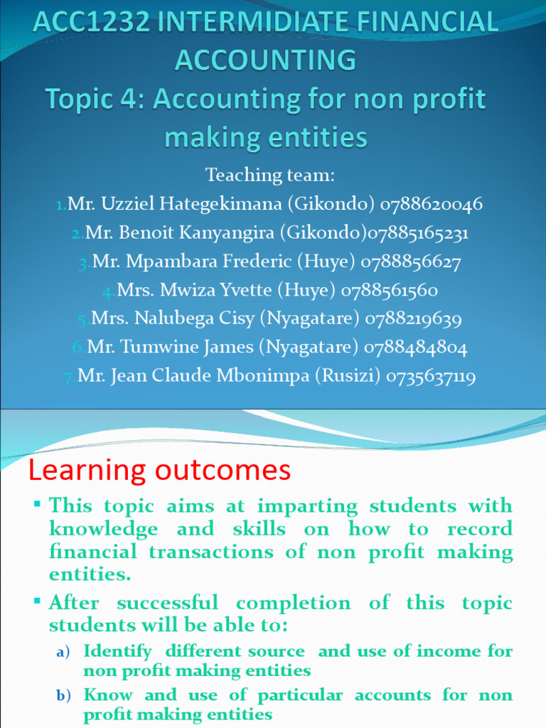 Accounting for Non-Profit Entities | PDF | Expense | Balance Sheet