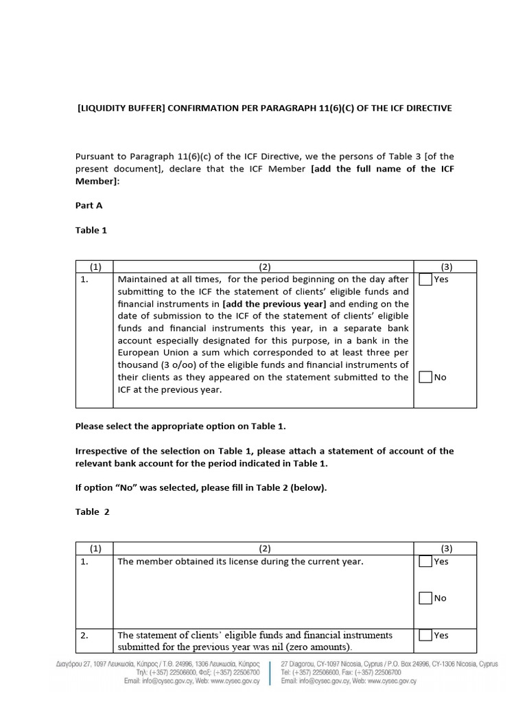 ICF Liquidity Buffer Compliance | PDF | Internal Audit | Financial Services