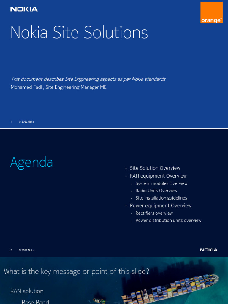 Nokia Site Solutions: This Document Describes Site Engineering Aspects As Per Nokia Standards | PDF