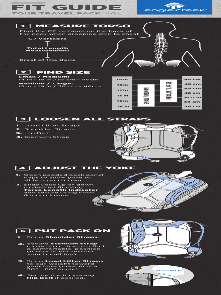 Tour Travel Pack 40L Fit Guide 23 | PDF