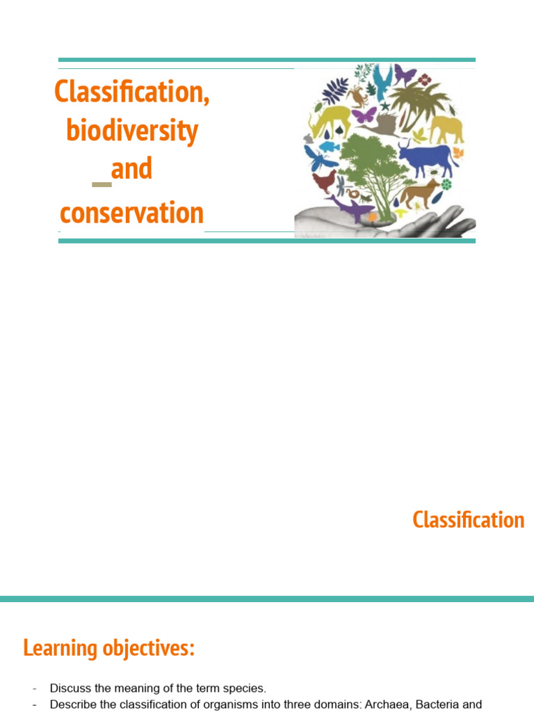Classification and Conservation of Biodiversity | PDF | Taxonomy ...