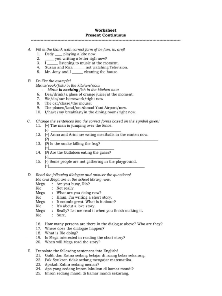 Soal Present Continuous Kelas 9 30 Nov 2023 | PDF