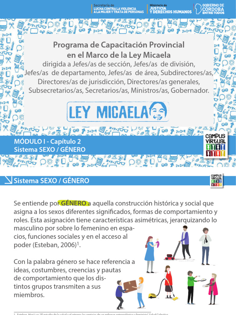 Mod I - Cap 2 - Ley Micaela | PDF | La sexualidad humana | Género