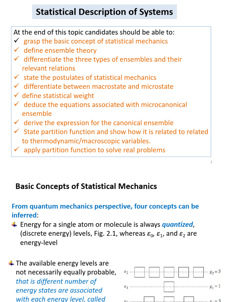 Statistical Mechanics & Ensemble Theory | PDF | Statistical Mechanics | Temperature