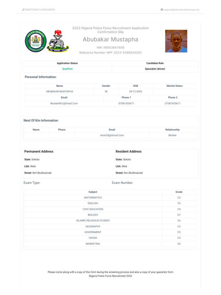 Nigeria Police Force Recruitment Portal | PDF | Nigeria
