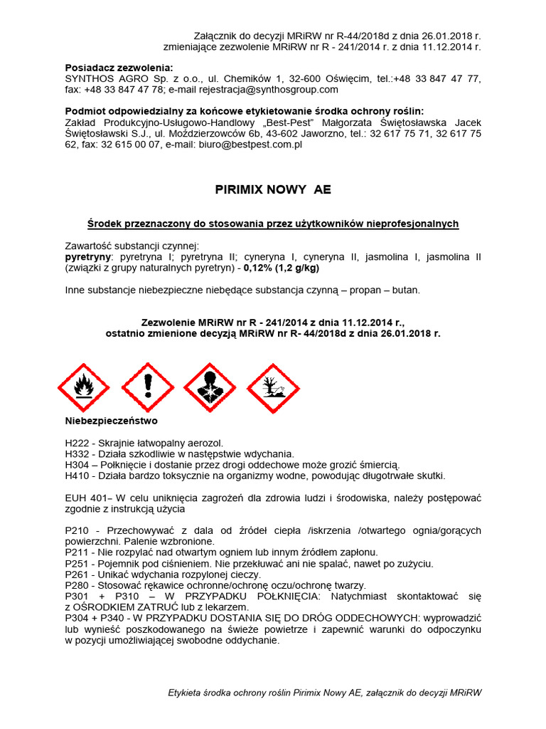 Pirimix Nowy AE | PDF