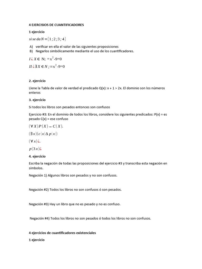 Ejercicios Sin Resolver de Matematica | PDF | Proposición | Matemáticas
