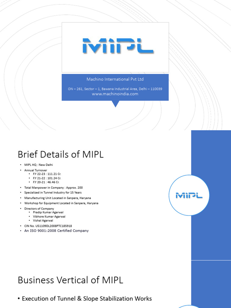 MIPL - Corporate Profile NATM | PDF