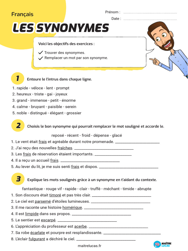 Synonymes cm1 cm2 | PDF