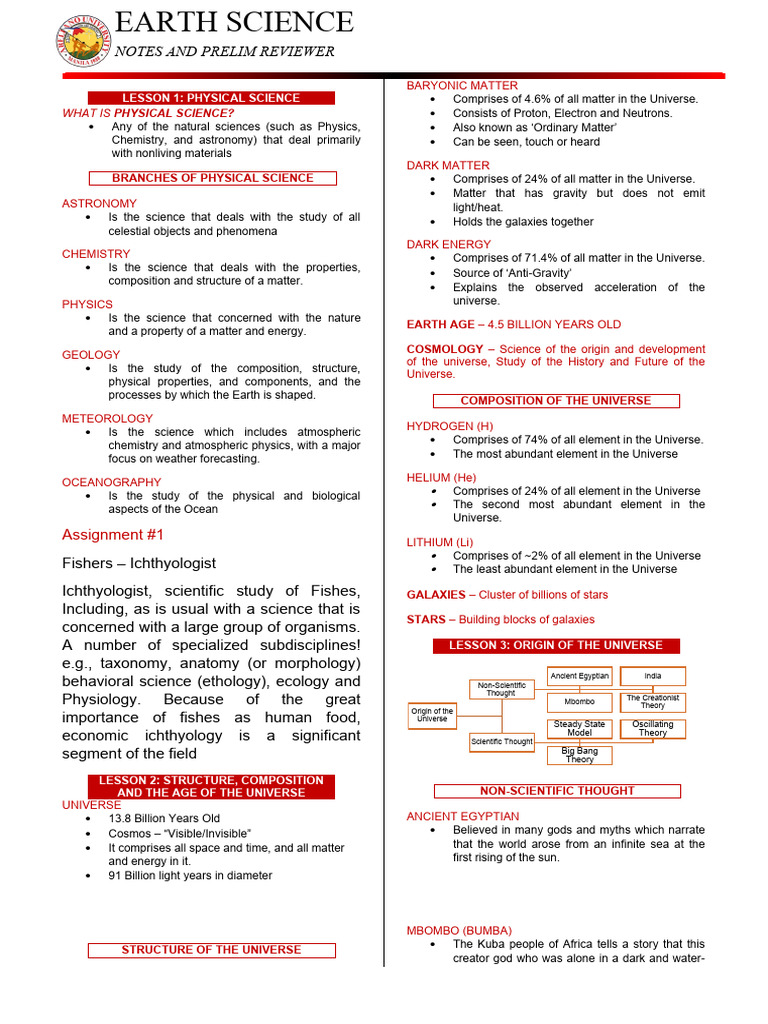 Earth Science Notes Lesson 1-11 | PDF | Magma | Glacier