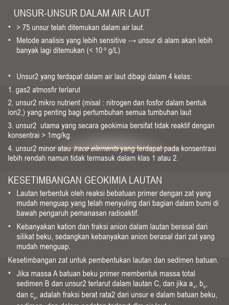 Unsur-Unsur Dalam Air Lautnew | PDF