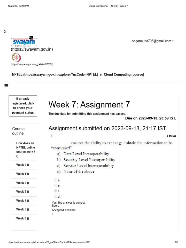 Cloud Computing - Unit 9 - Week 7 | PDF