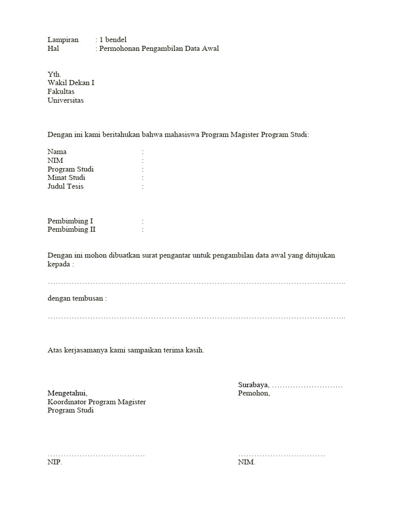 Form Pengambilan Data Awal Penelitian | PDF Form Pengambilan Data Awal Penelitian | PDF
