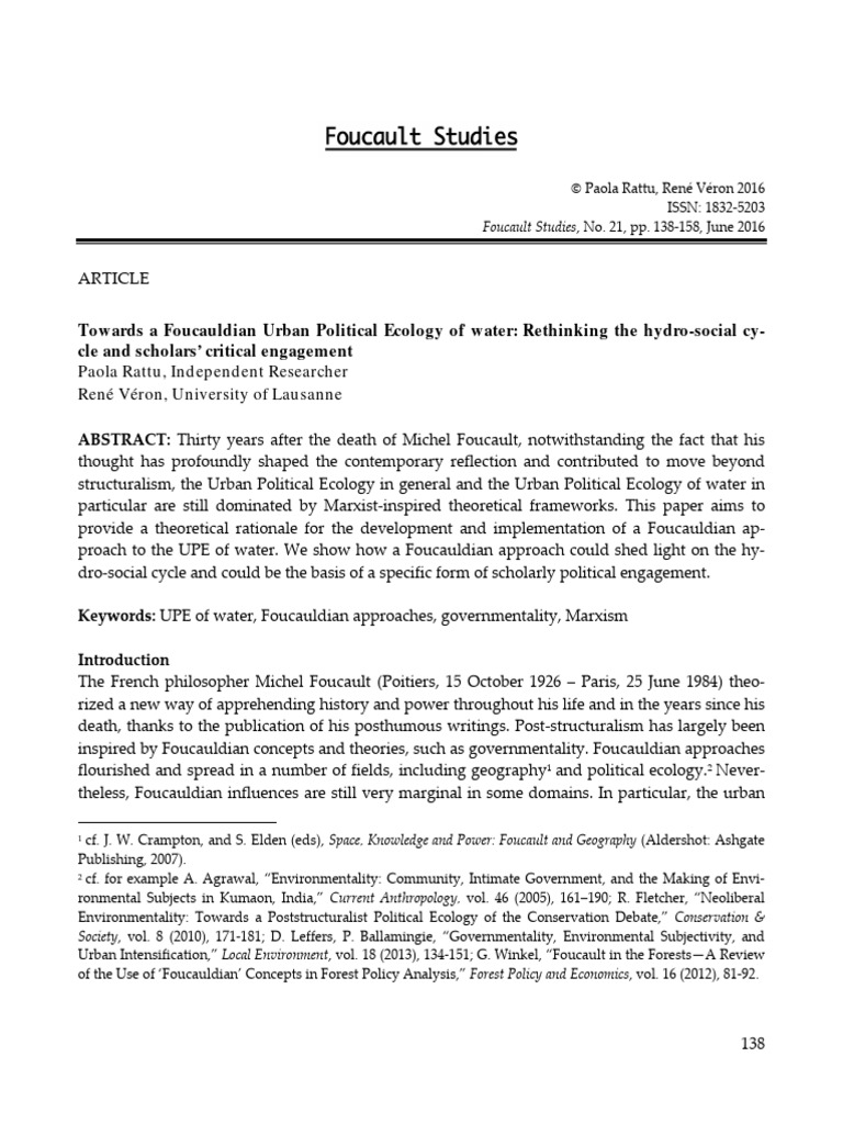 A Political Ecology of Water 2016 | PDF