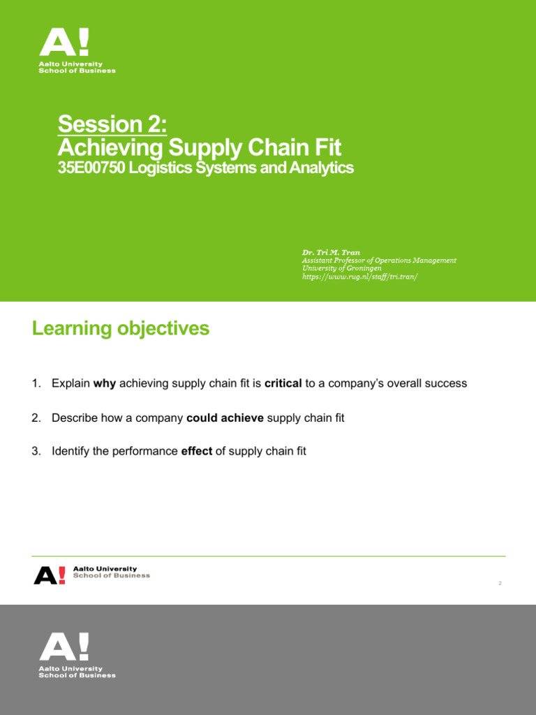 LSA 2023 Session 2 - Achieving Supply Chain Fit (Before Lecture) | PDF ...