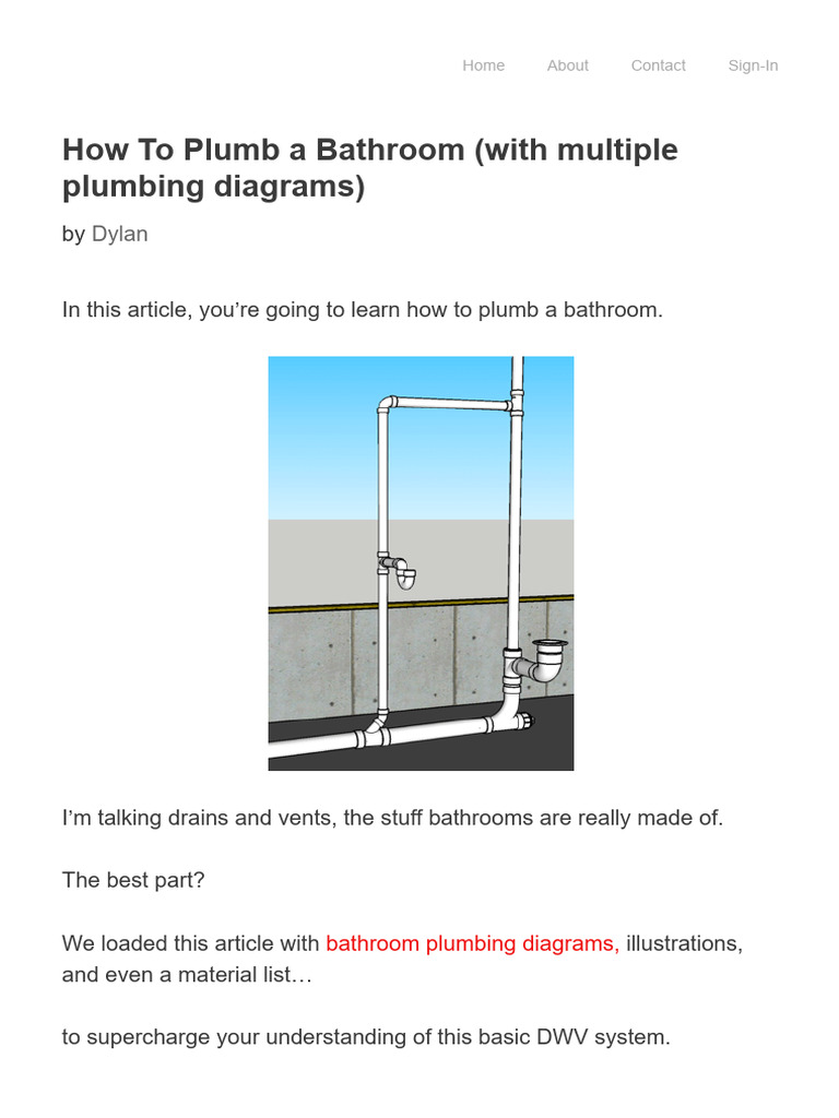 Bathroom Plumbing Guide with Diagrams | PDF | Plumbing | Bathroom