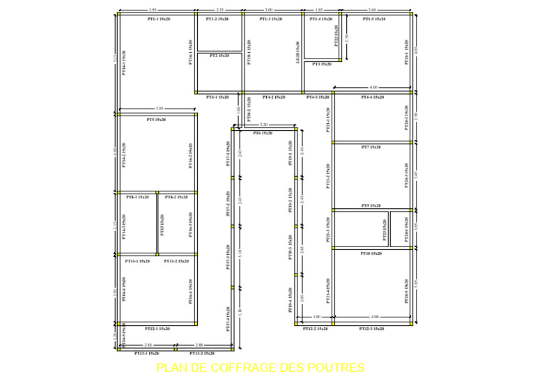 Plan de Coffrage Des Poutres Maison D'hotes | PDF