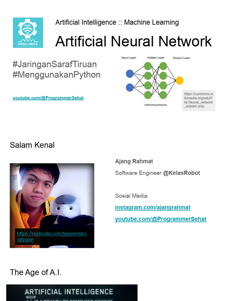 Artificial Neural Network Jaringan Saraf Tiruan Python Pdf Deep Learning Artificial 